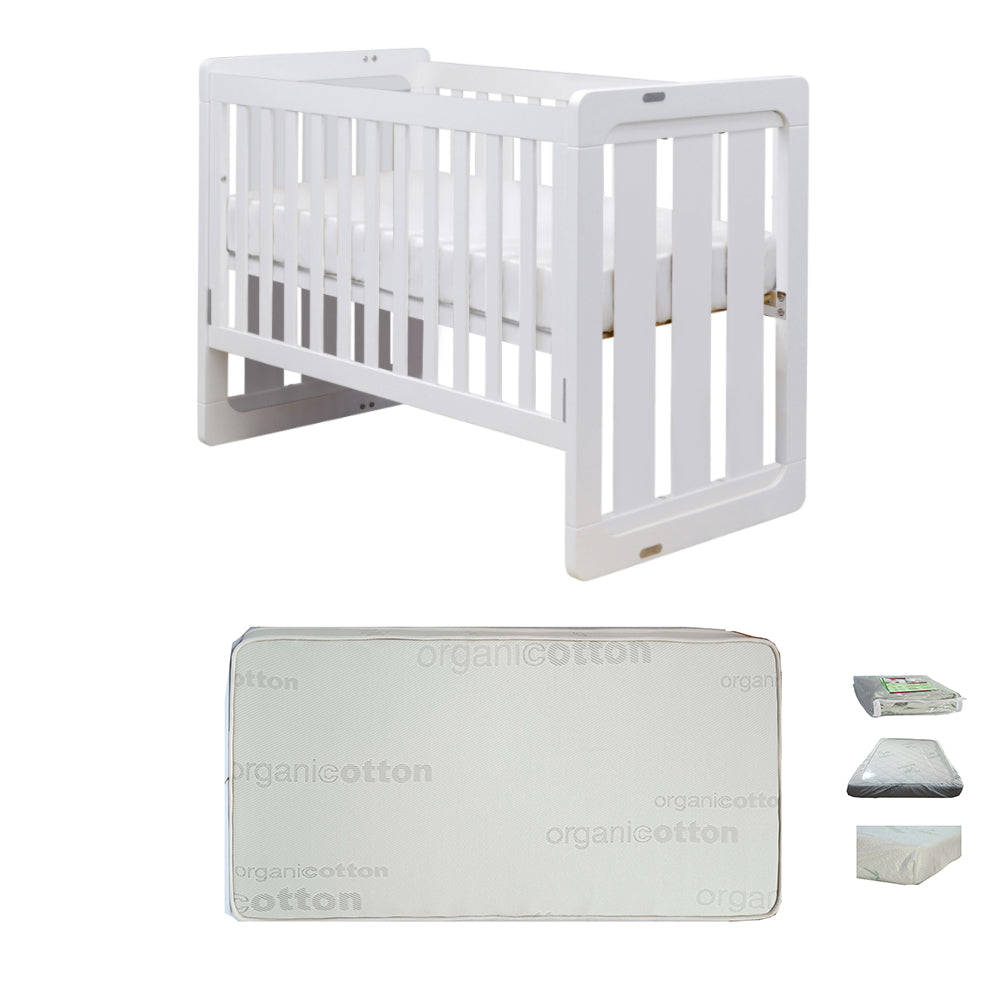 Grotime Rollover Trend Cot White Baby Bed with Mattress | Babyworth